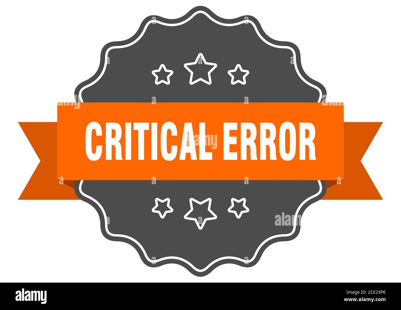 critical error label. critical error isolated seal. Retro sticker sign ...