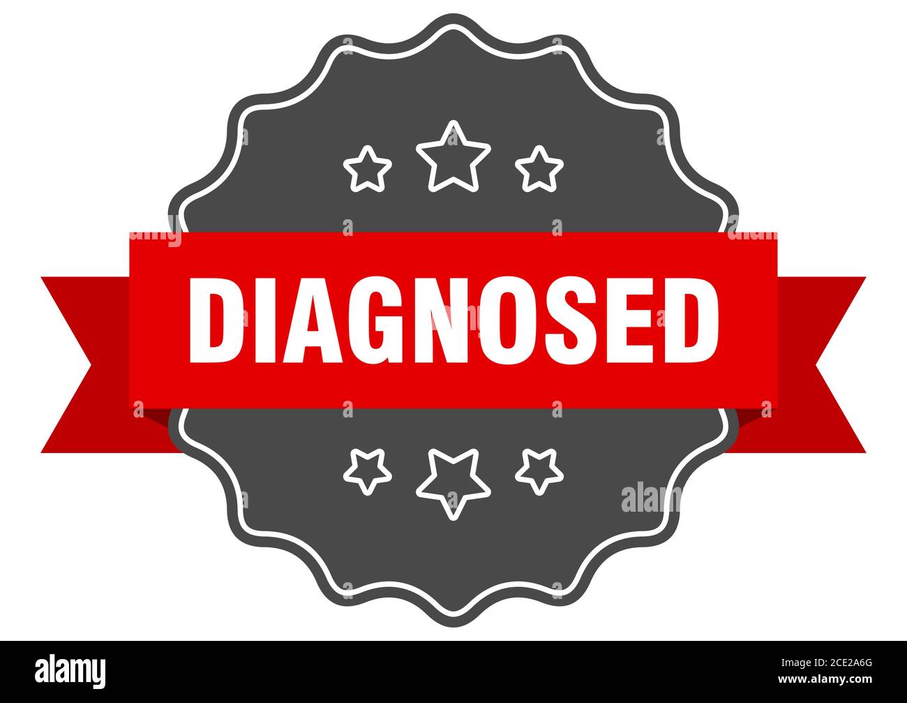 diagnosed label. diagnosed isolated seal. Retro sticker sign Stock ...