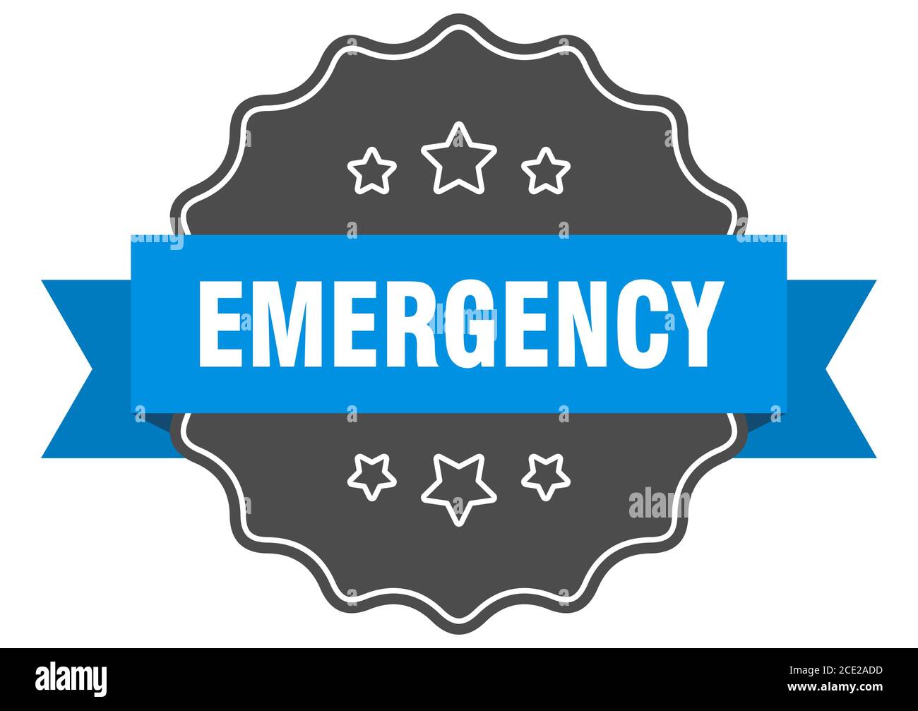 emergency label. emergency isolated seal. Retro sticker sign Stock ...