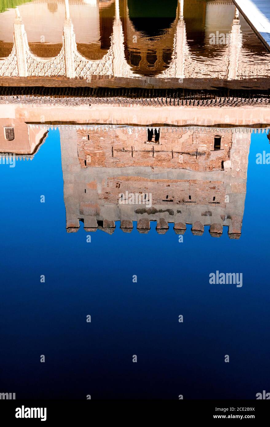 Comares Tower is the highest tower at Alhambra, Granada, Spain Stock ...