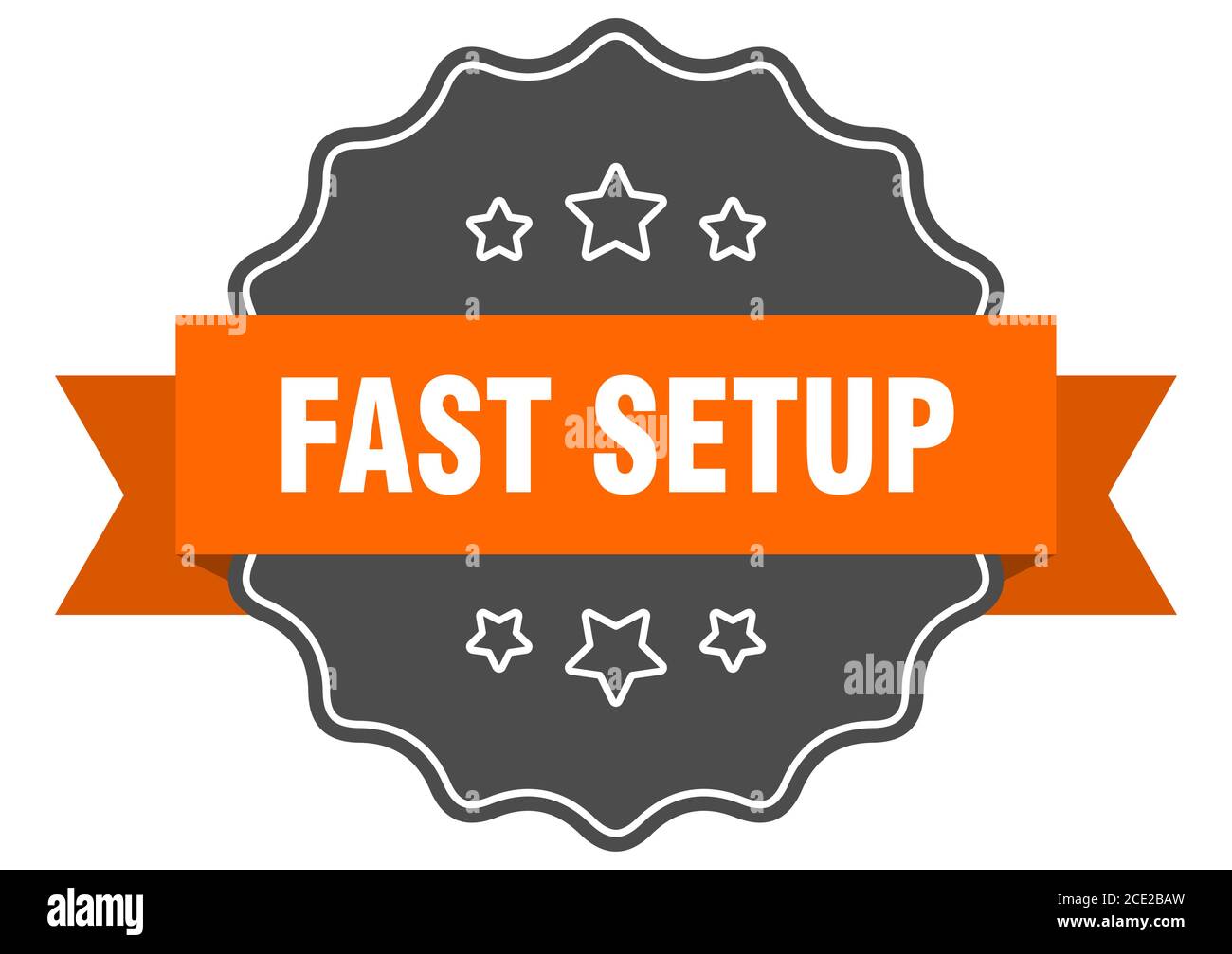 fast setup label. fast setup isolated seal. Retro sticker sign Stock ...