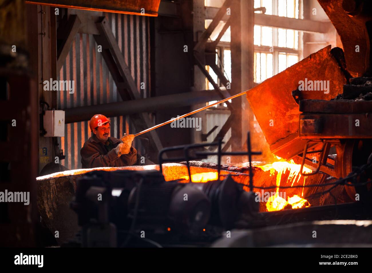 Kazakhstan, Taraz city Metallurgical plant. Metallurgy factory workshop ...
