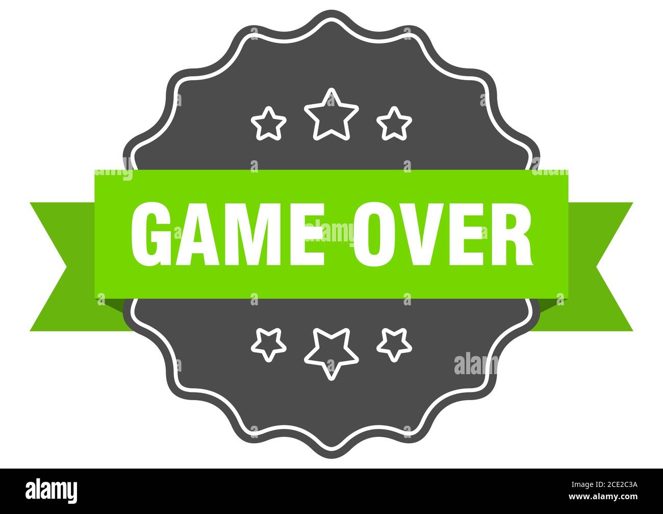 game over label. game over isolated seal. Retro sticker sign Stock ...