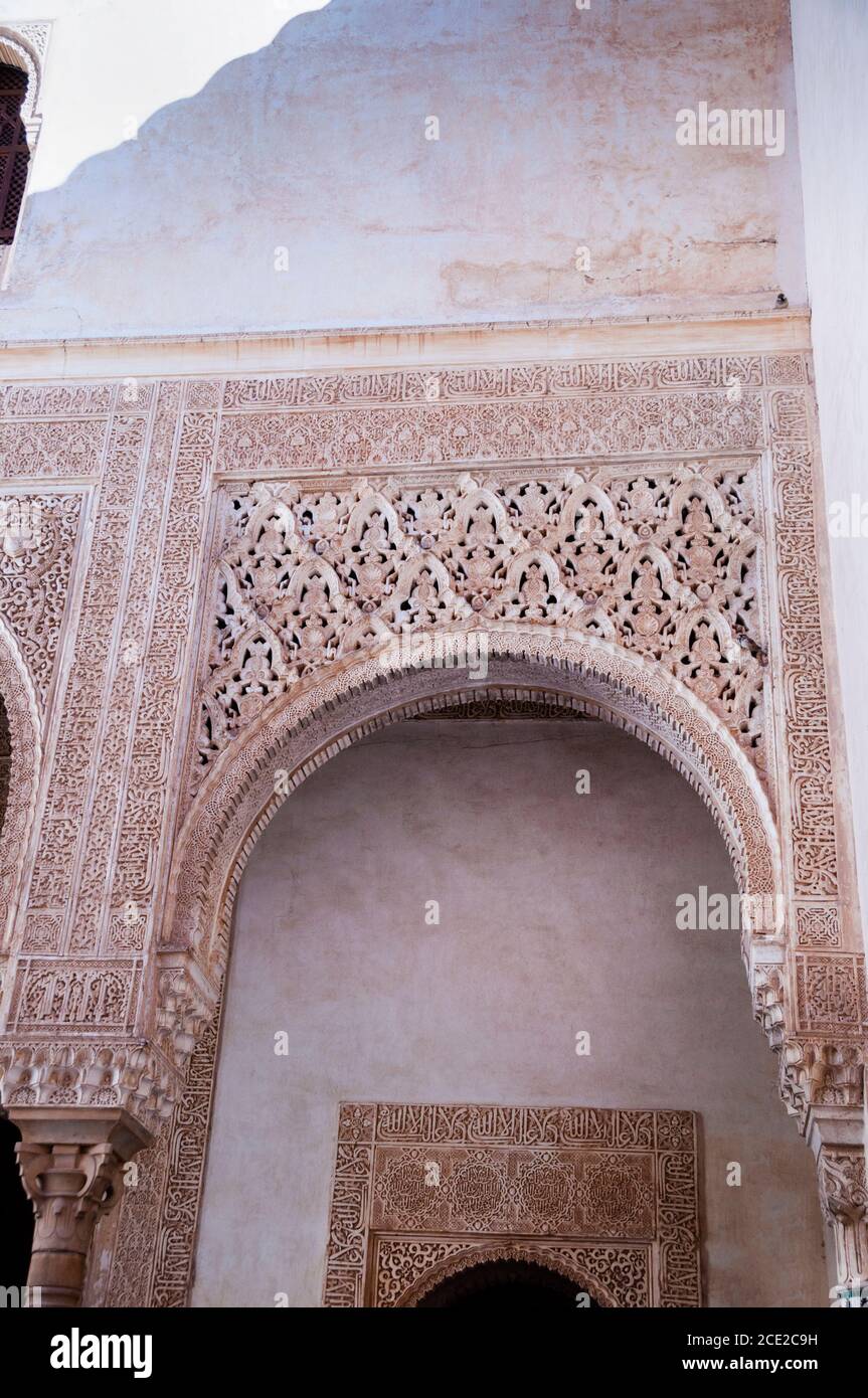 La Alhambra in Southern Spain arabesque, Arabic inscriptions and ...