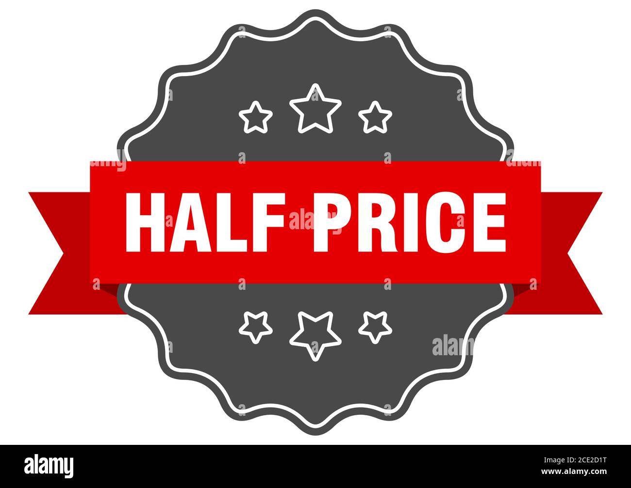 half price label. half price isolated seal. Retro sticker sign Stock ...