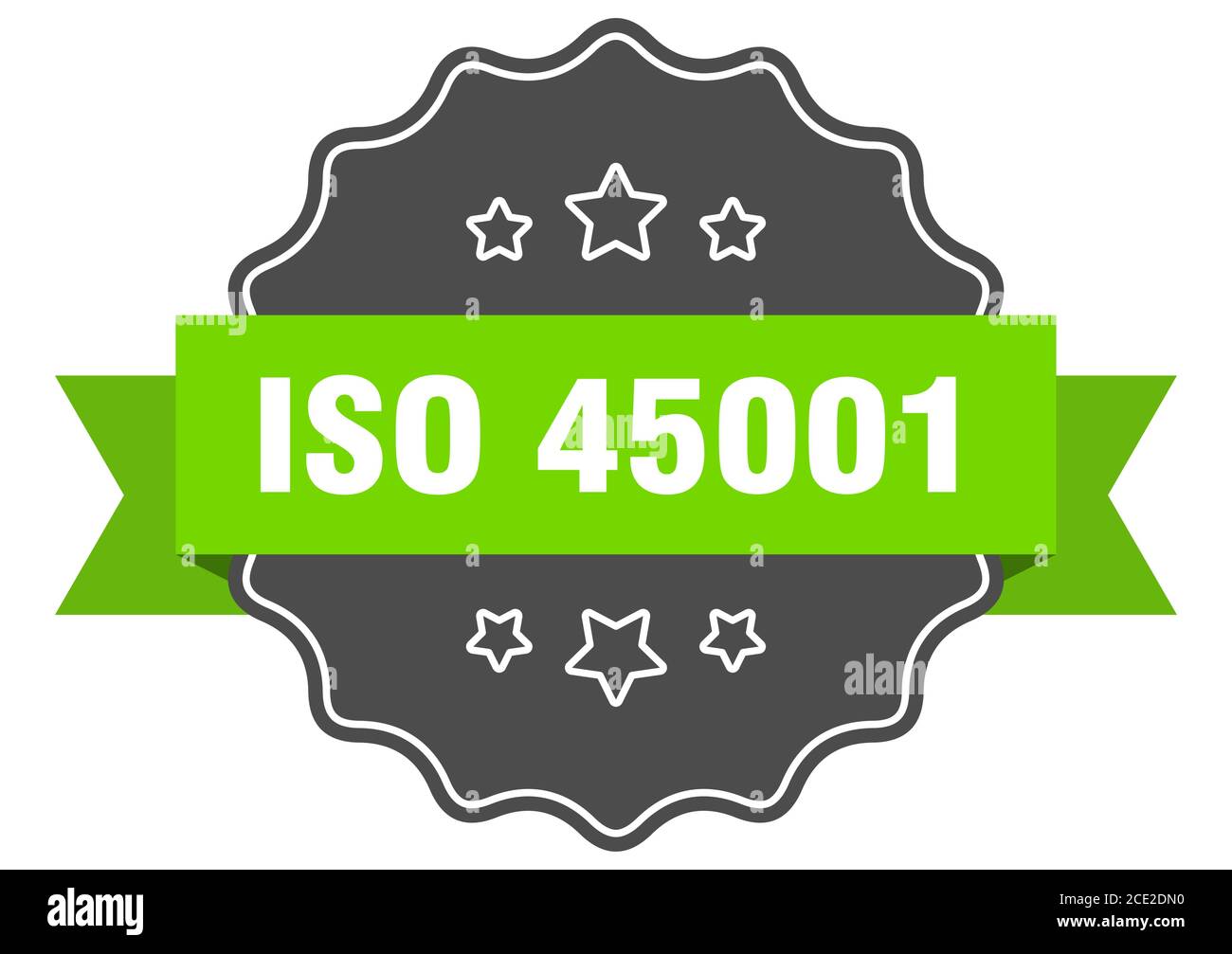 iso 45001 label. iso 45001 isolated seal. Retro sticker sign Stock ...