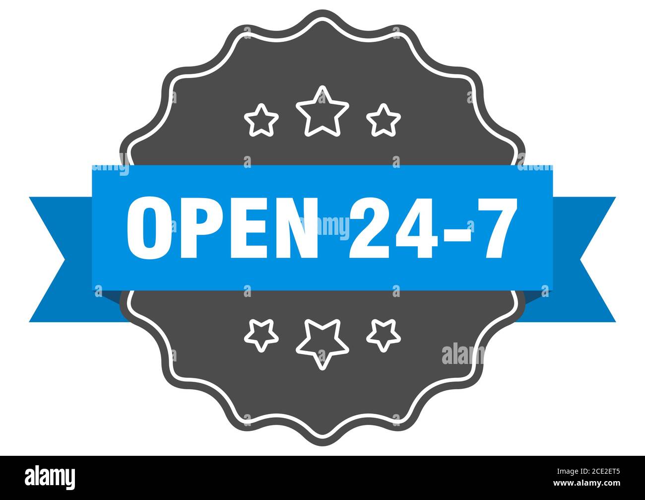 open 24 7 label. open 24 7 isolated seal. Retro sticker sign Stock ...