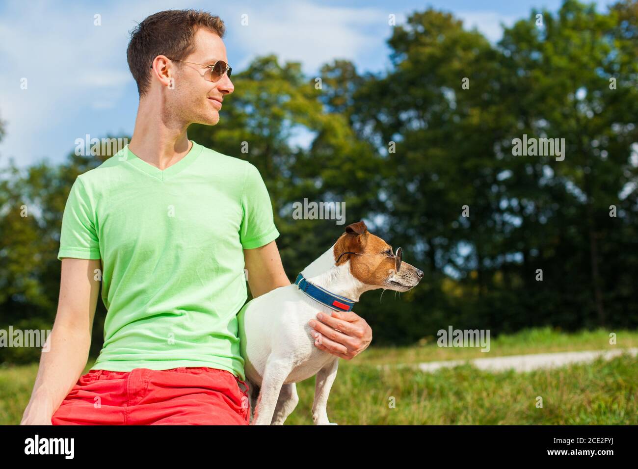 dog and owner Stock Photo - Alamy