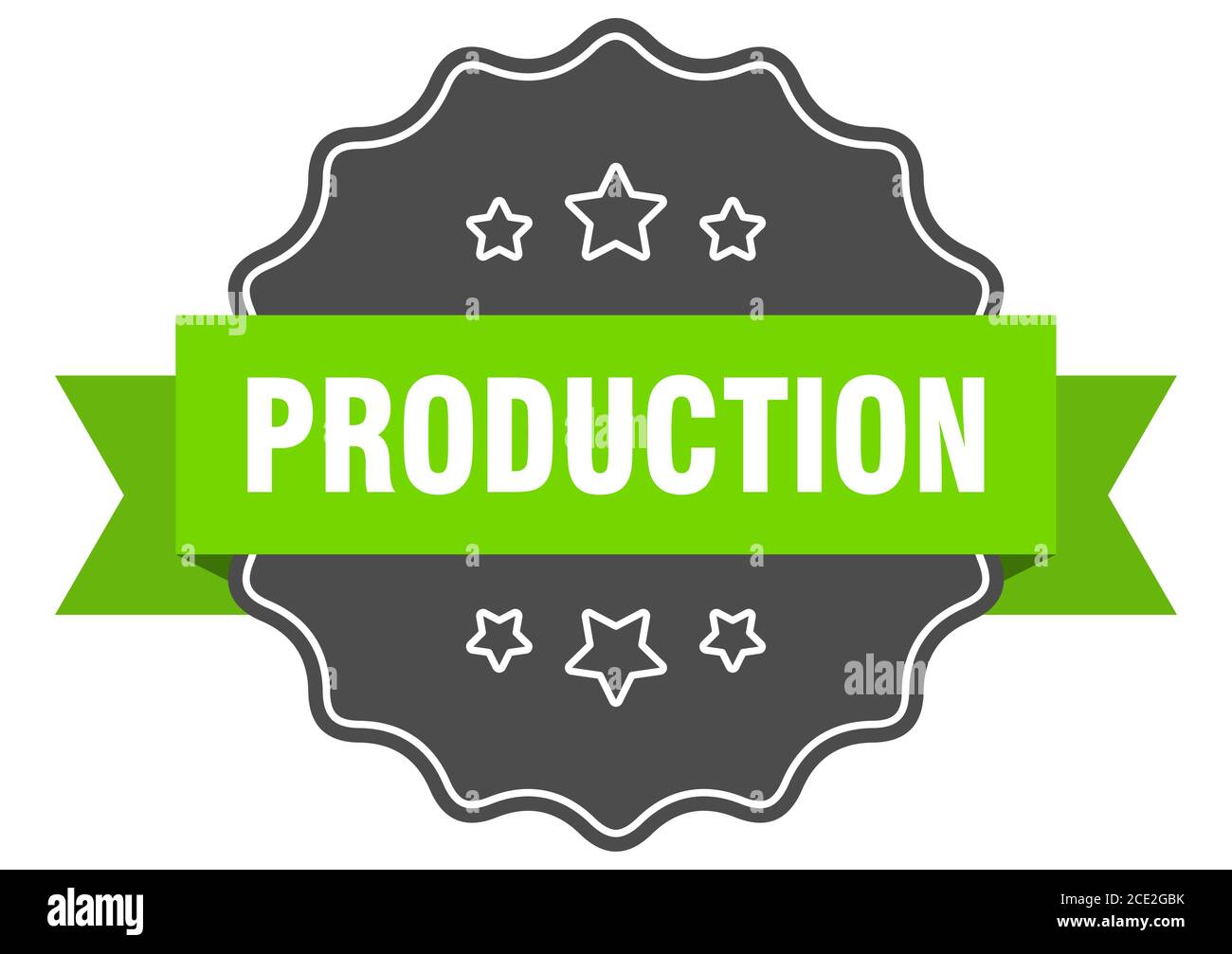 production label. production isolated seal. Retro sticker sign Stock ...