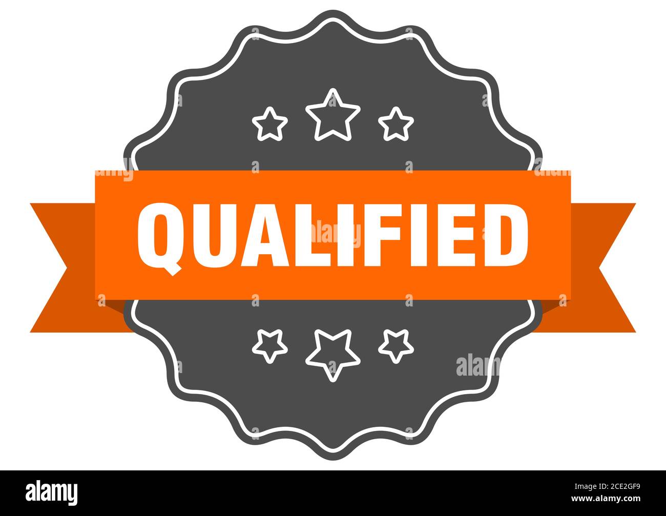 qualified label. qualified isolated seal. Retro sticker sign Stock ...