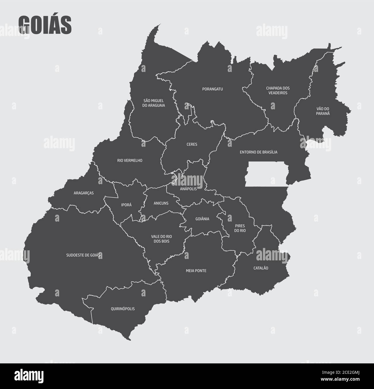 Goias State regions map Stock Vector Image & Art - Alamy