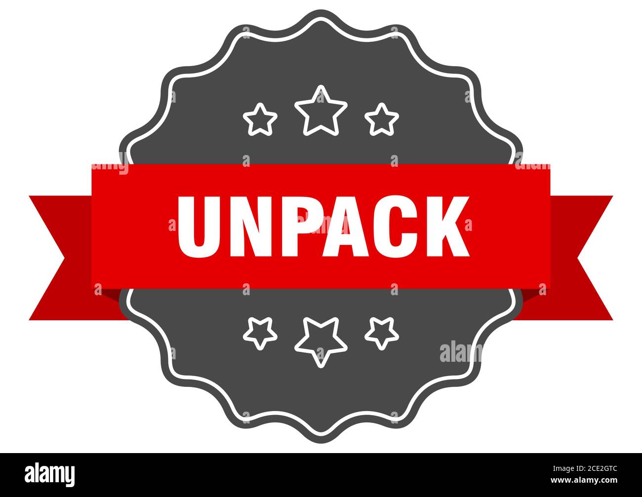 unpack label. unpack isolated seal. Retro sticker sign Stock Vector ...