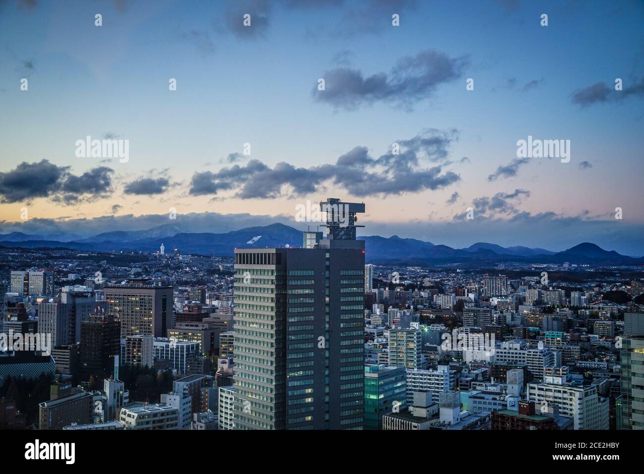 Streets of Miyagi Prefecture and Sendai (from the observatory of the ...
