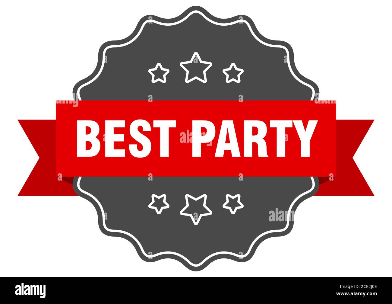 best party label. best party isolated seal. Retro sticker sign Stock ...
