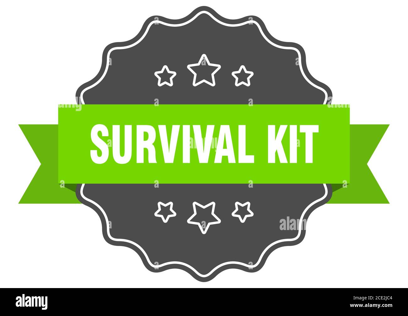 survival kit label. survival kit isolated seal. Retro sticker sign ...