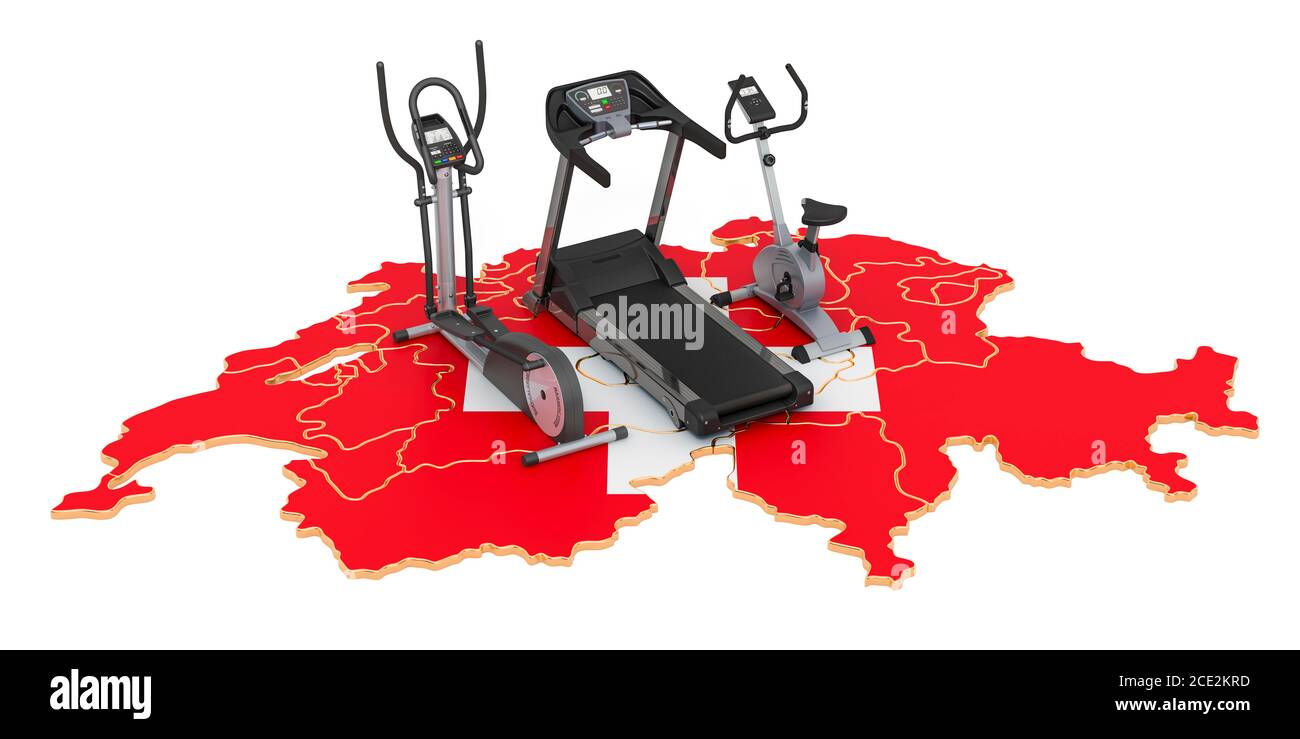Sport clubs in Switzerland. Fitness, exercise equipments on Swiss map ...