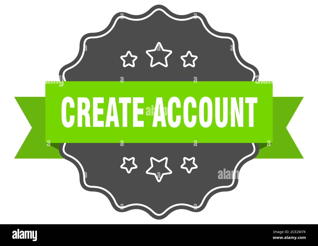 create account label. create account isolated seal. Retro sticker sign ...