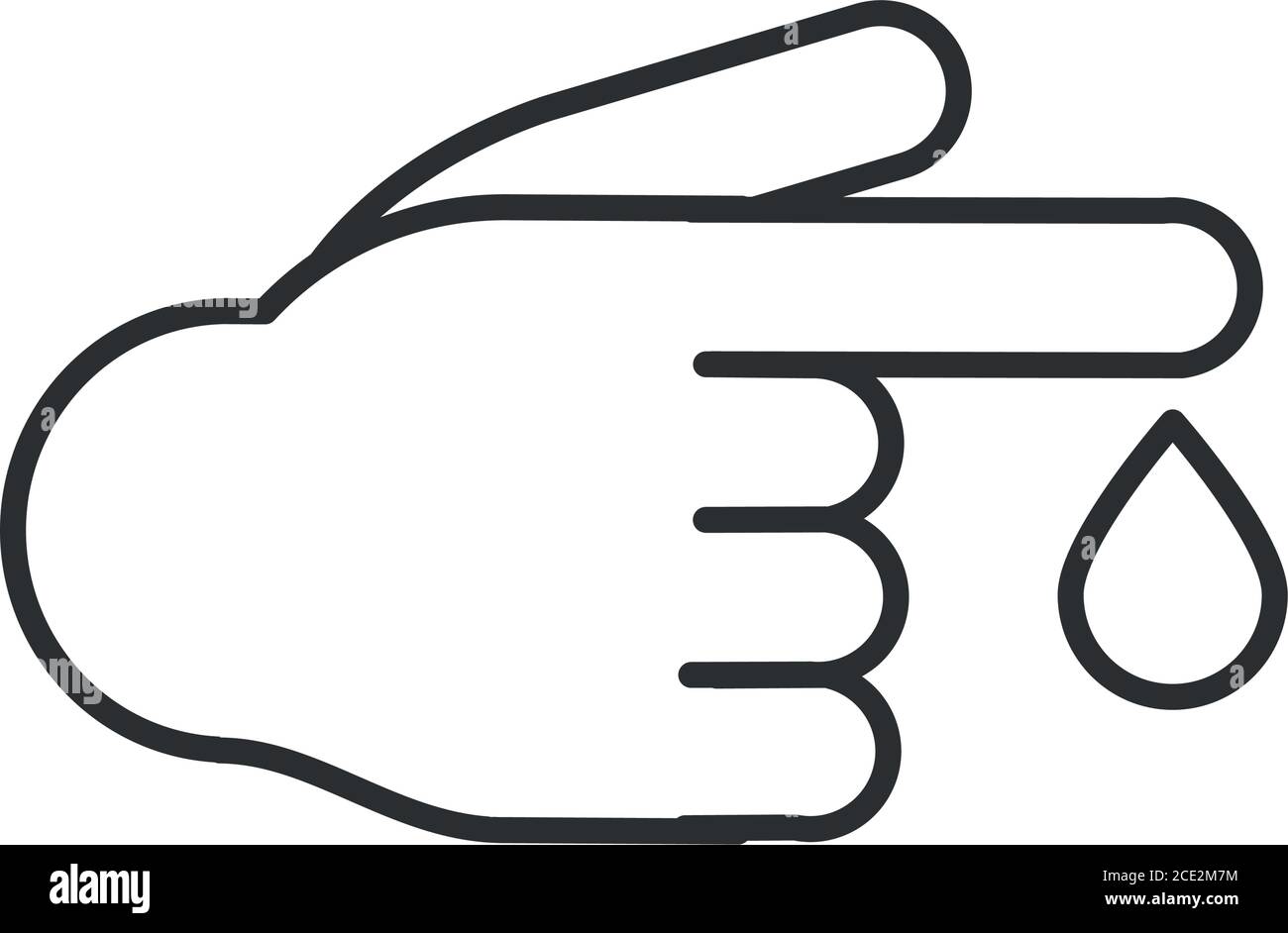 hand blood drop medical aid, linear icon design vector illustration ...