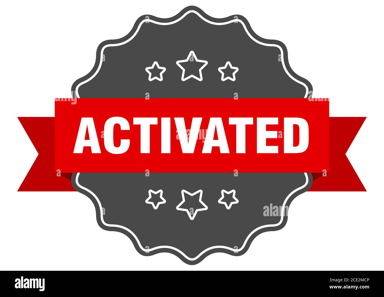 activated label. activated isolated seal. Retro sticker sign Stock ...