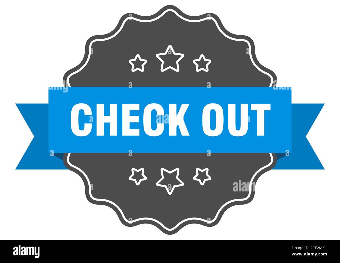 check out label. check out isolated seal. Retro sticker sign Stock ...