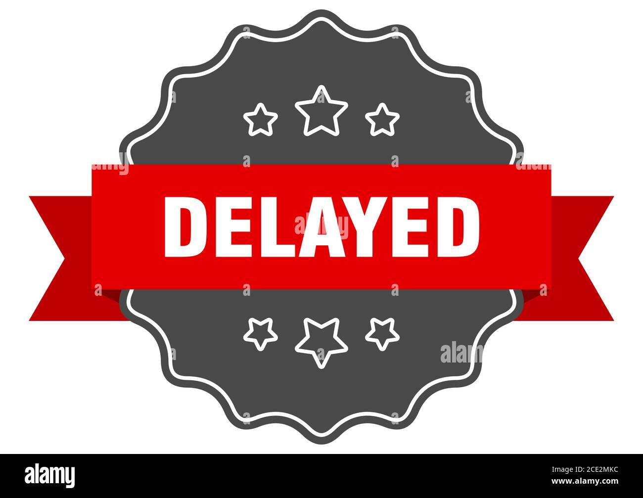 delayed label. delayed isolated seal. Retro sticker sign Stock Vector ...