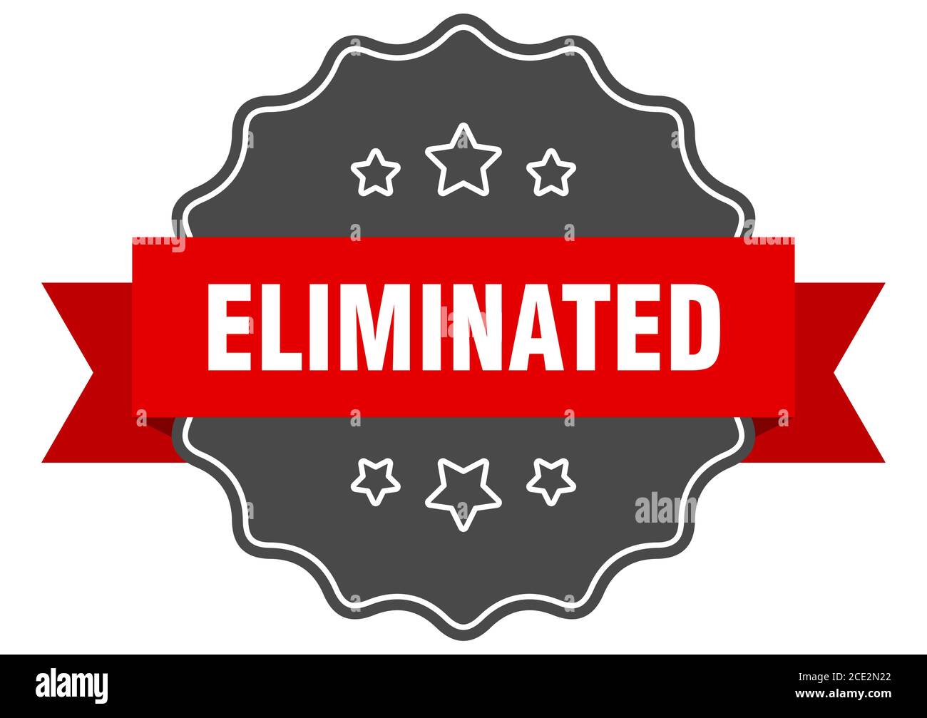 eliminated label. eliminated isolated seal. Retro sticker sign Stock ...