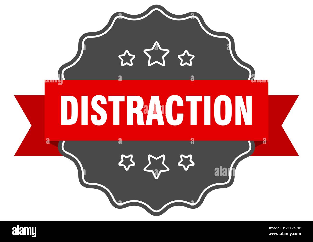 distraction label. distraction isolated seal. Retro sticker sign Stock ...