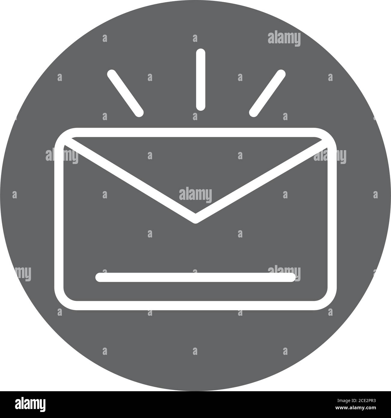 email message envelope, block and line icon vector illustration Stock ...