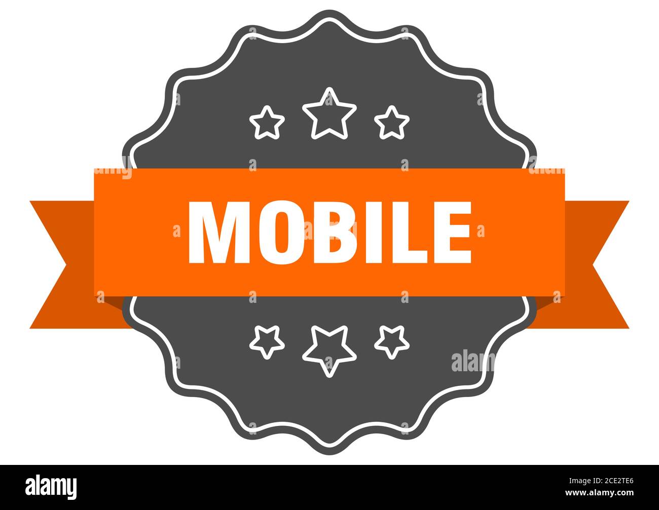 mobile label. mobile isolated seal. Retro sticker sign Stock Vector ...