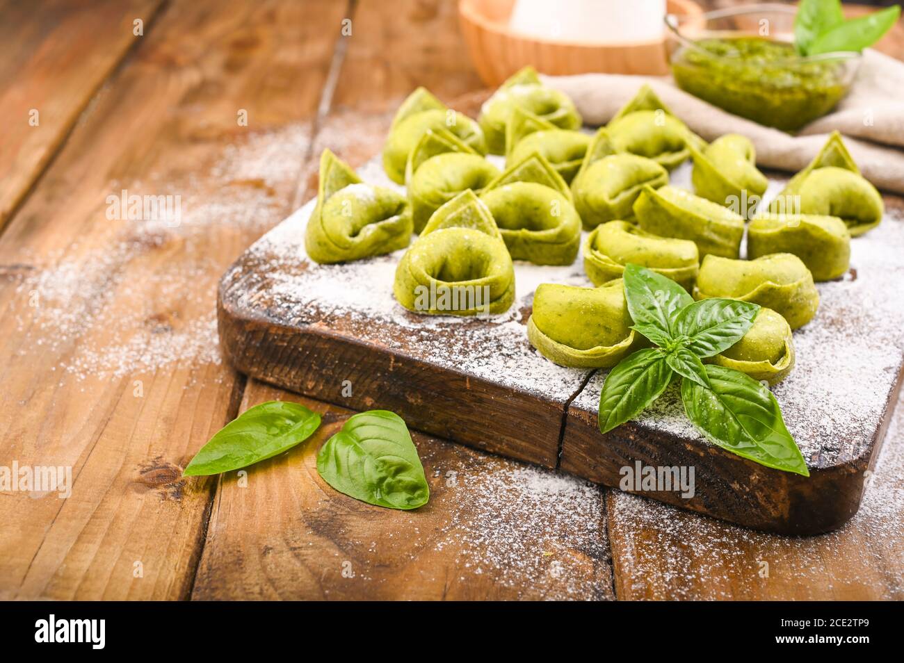 Tortellini e tortelloni typical dishes emilia italy. Food background ...