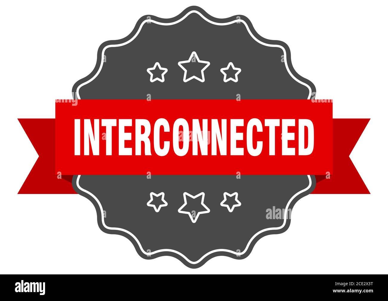 interconnected label. interconnected isolated seal. Retro sticker sign ...