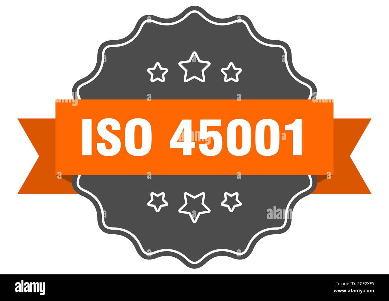 iso 45001 label. iso 45001 isolated seal. Retro sticker sign Stock ...