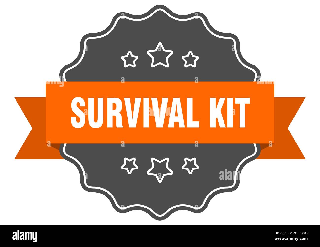 survival kit label. survival kit isolated seal. Retro sticker sign ...