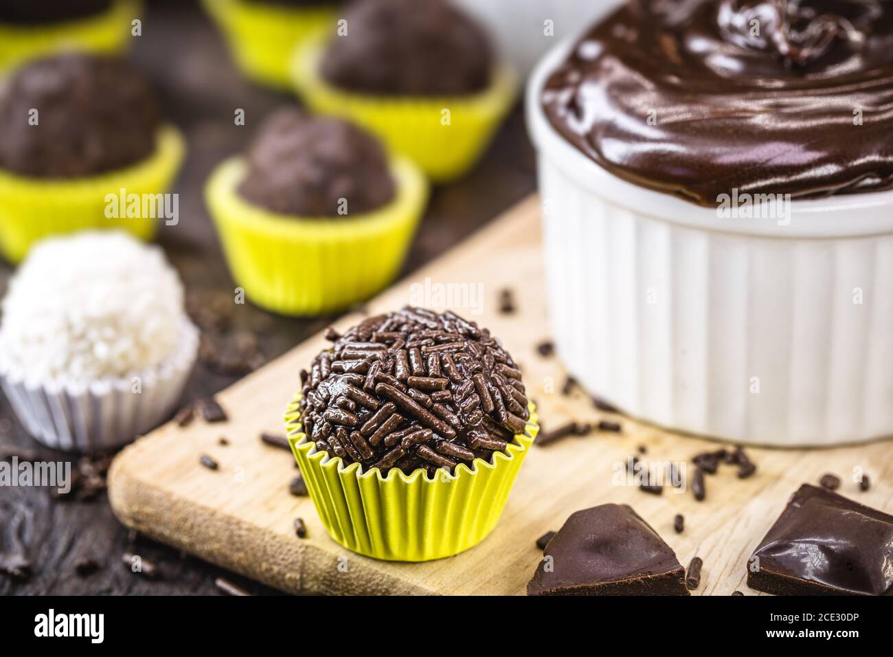 Brigadeiros or negrinhos, sweets typical of children's birthday parties ...