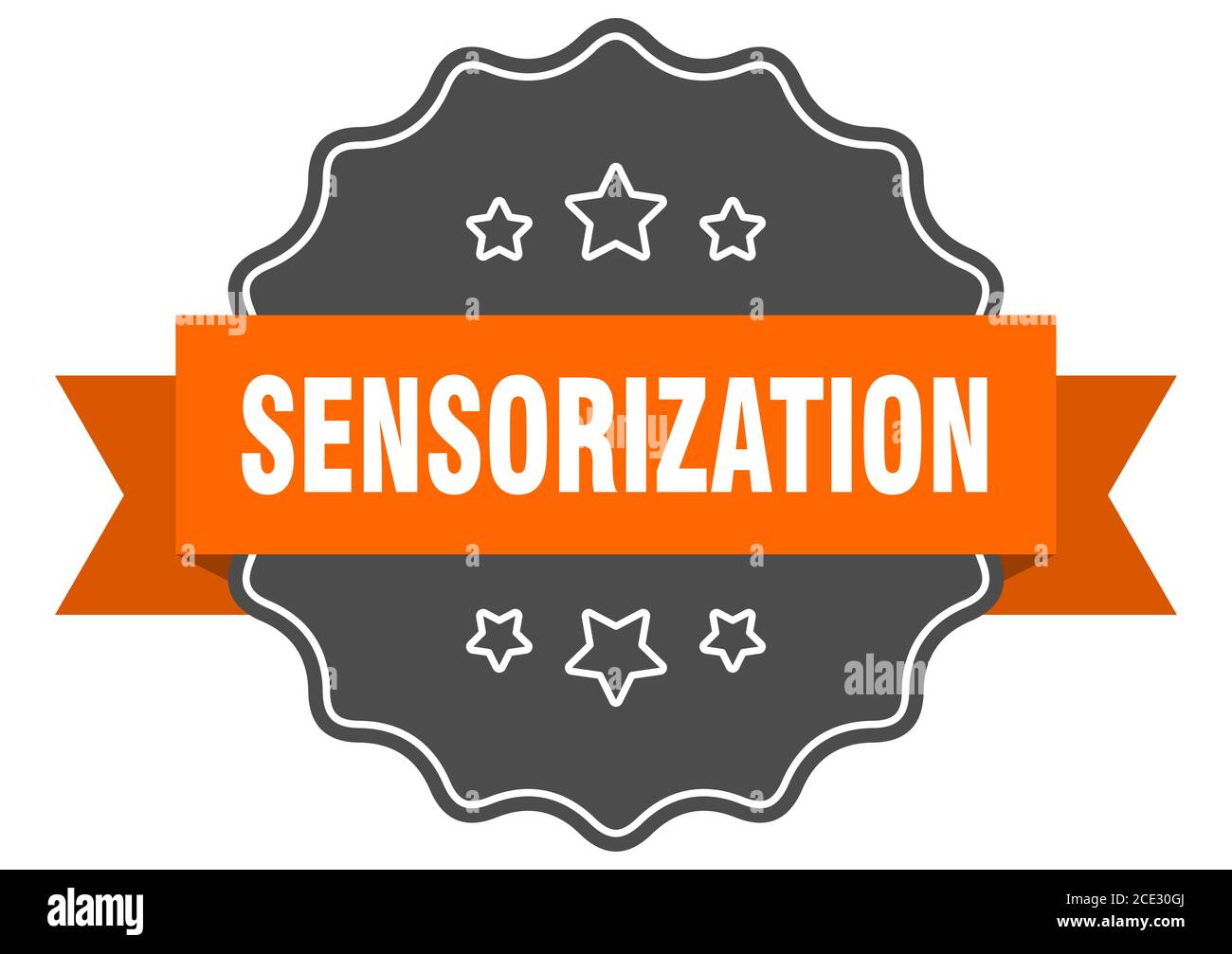 sensorization label. sensorization isolated seal. Retro sticker sign ...