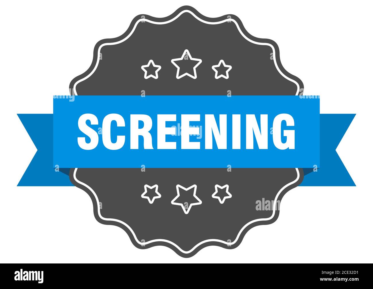 screening label. screening isolated seal. Retro sticker sign Stock ...