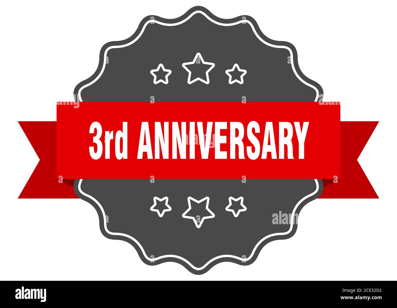 3rd anniversary label. 3rd anniversary isolated seal. Retro sticker ...