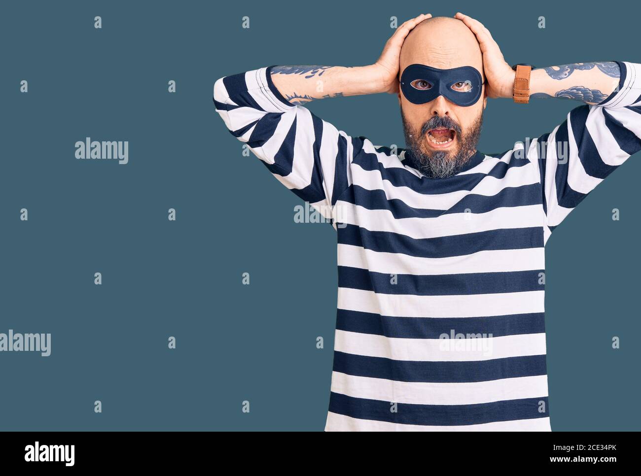 Angry bald man open head hi-res stock photography and images - Alamy