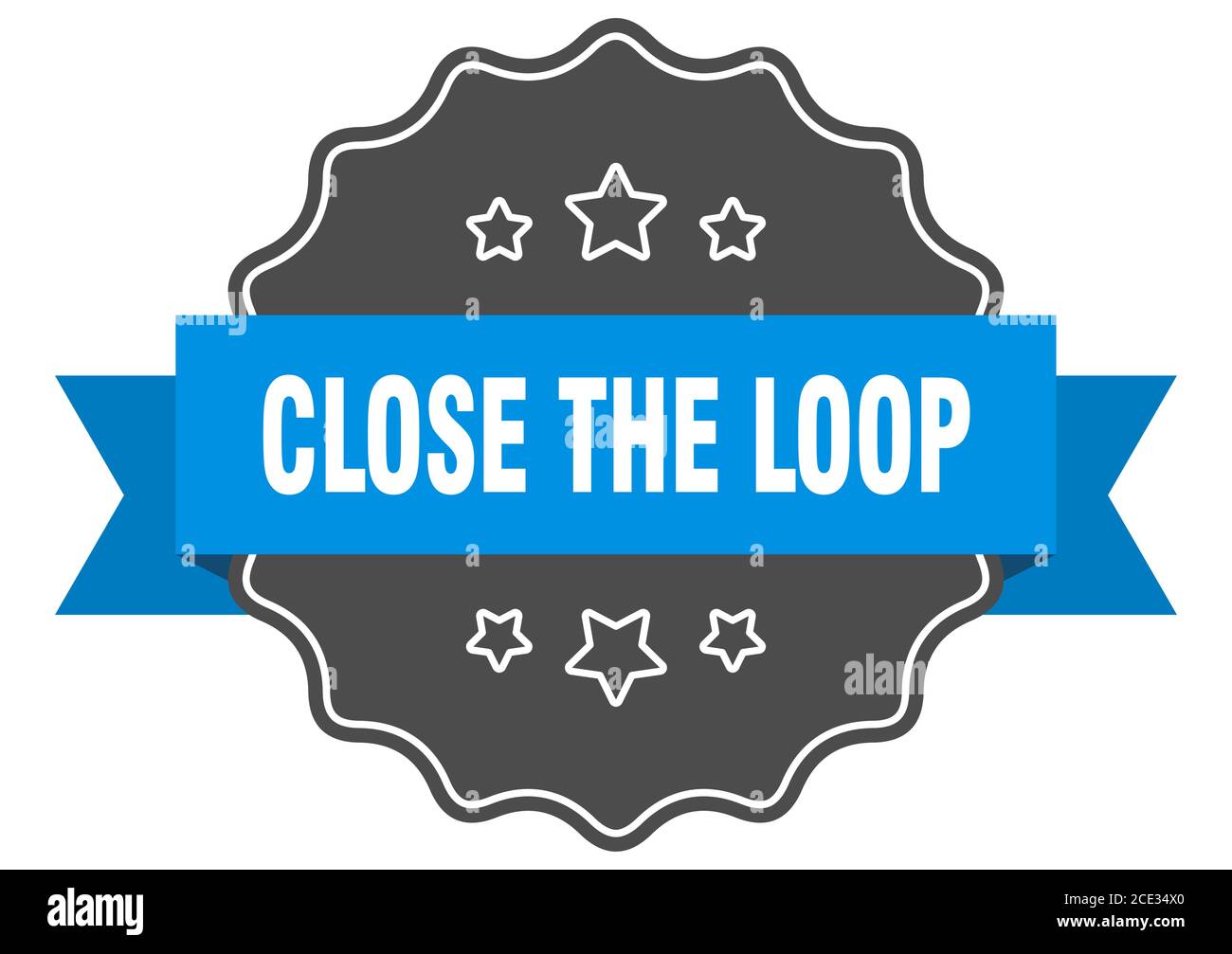 close the loop label. close the loop isolated seal. Retro sticker sign ...