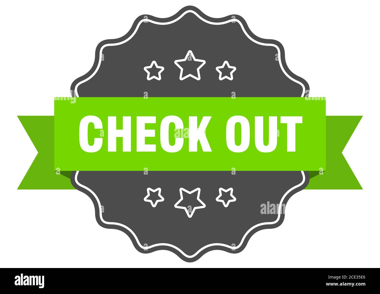 check out label. check out isolated seal. Retro sticker sign Stock ...