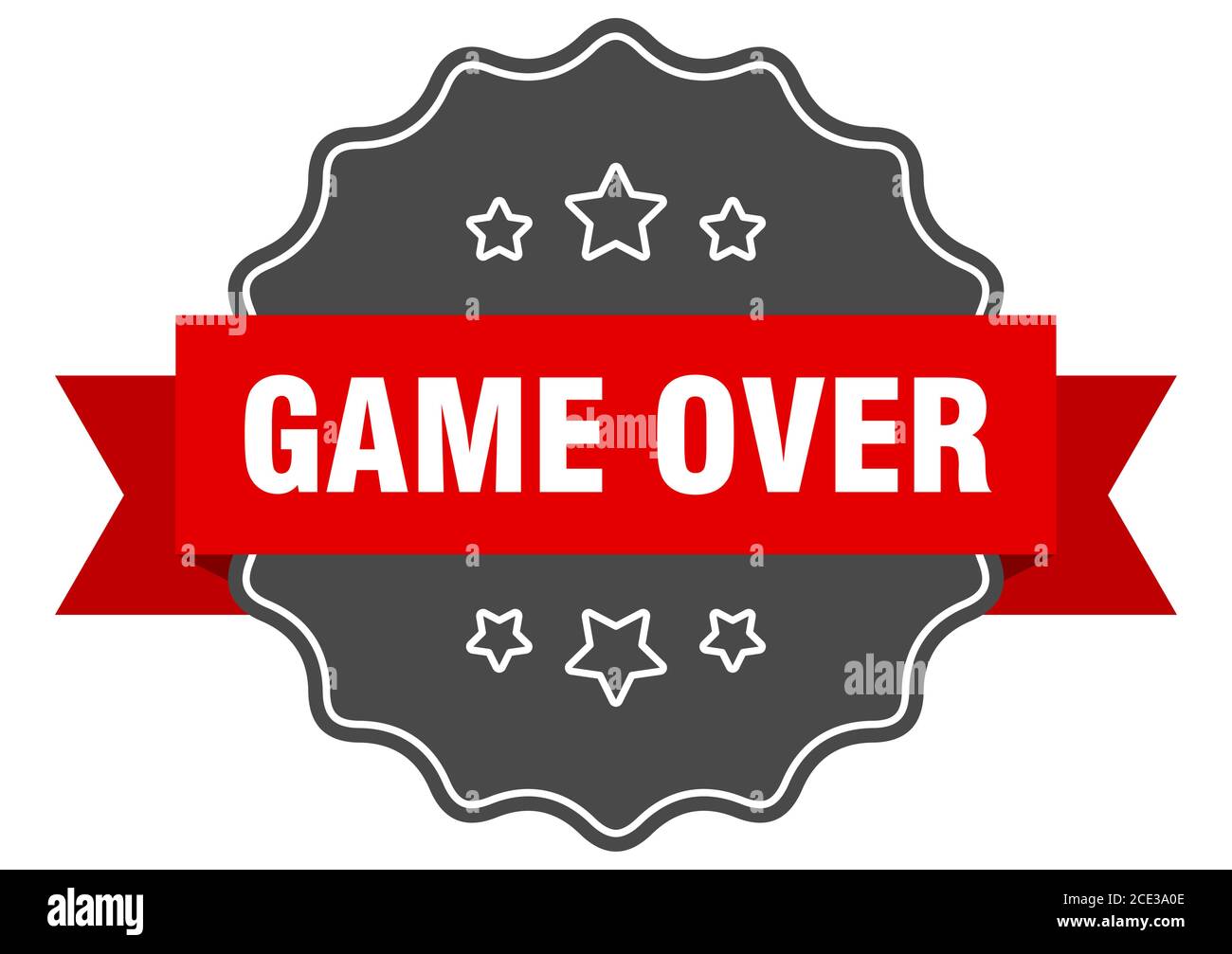 game over label. game over isolated seal. Retro sticker sign Stock ...