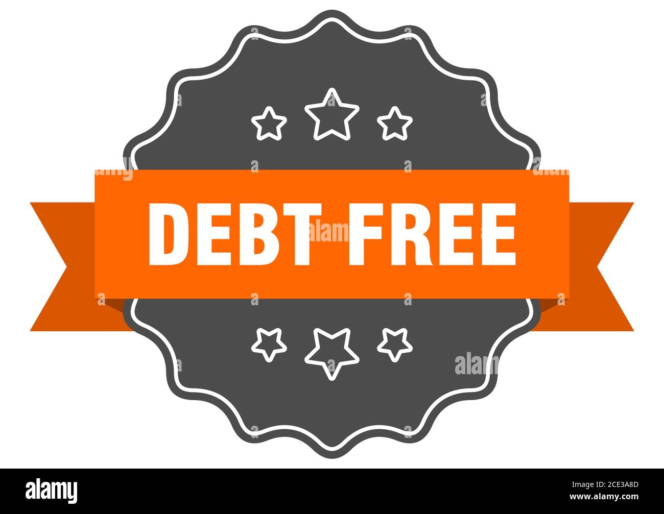 debt free label. debt free isolated seal. Retro sticker sign Stock ...