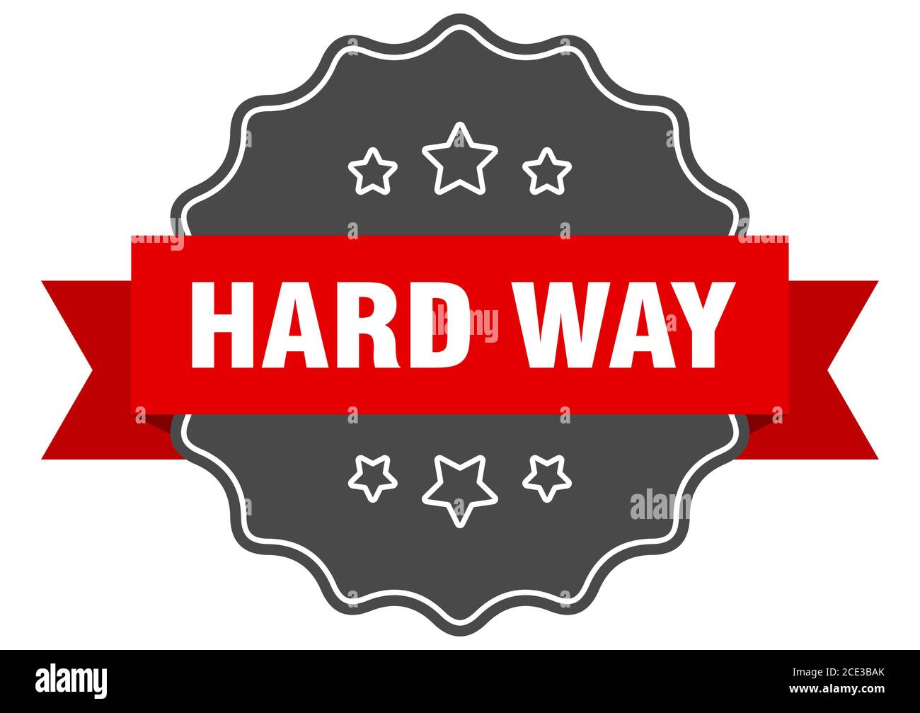 hard way label. hard way isolated seal. Retro sticker sign Stock Vector ...
