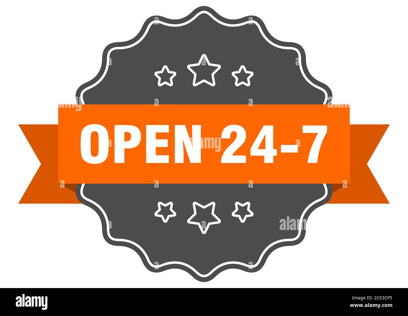 open 24 7 label. open 24 7 isolated seal. Retro sticker sign Stock ...