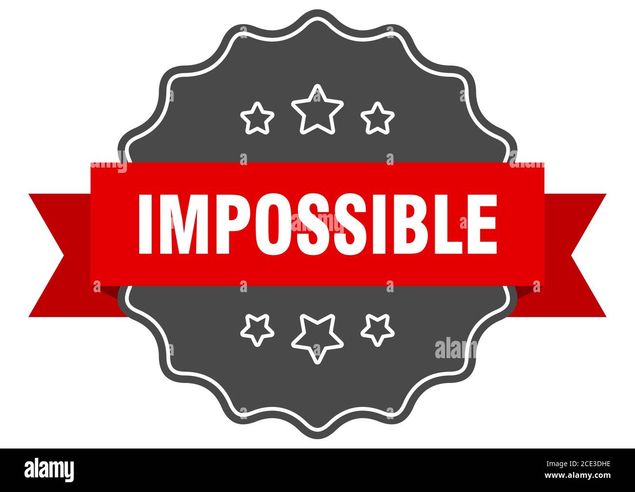 impossible label. impossible isolated seal. Retro sticker sign Stock ...