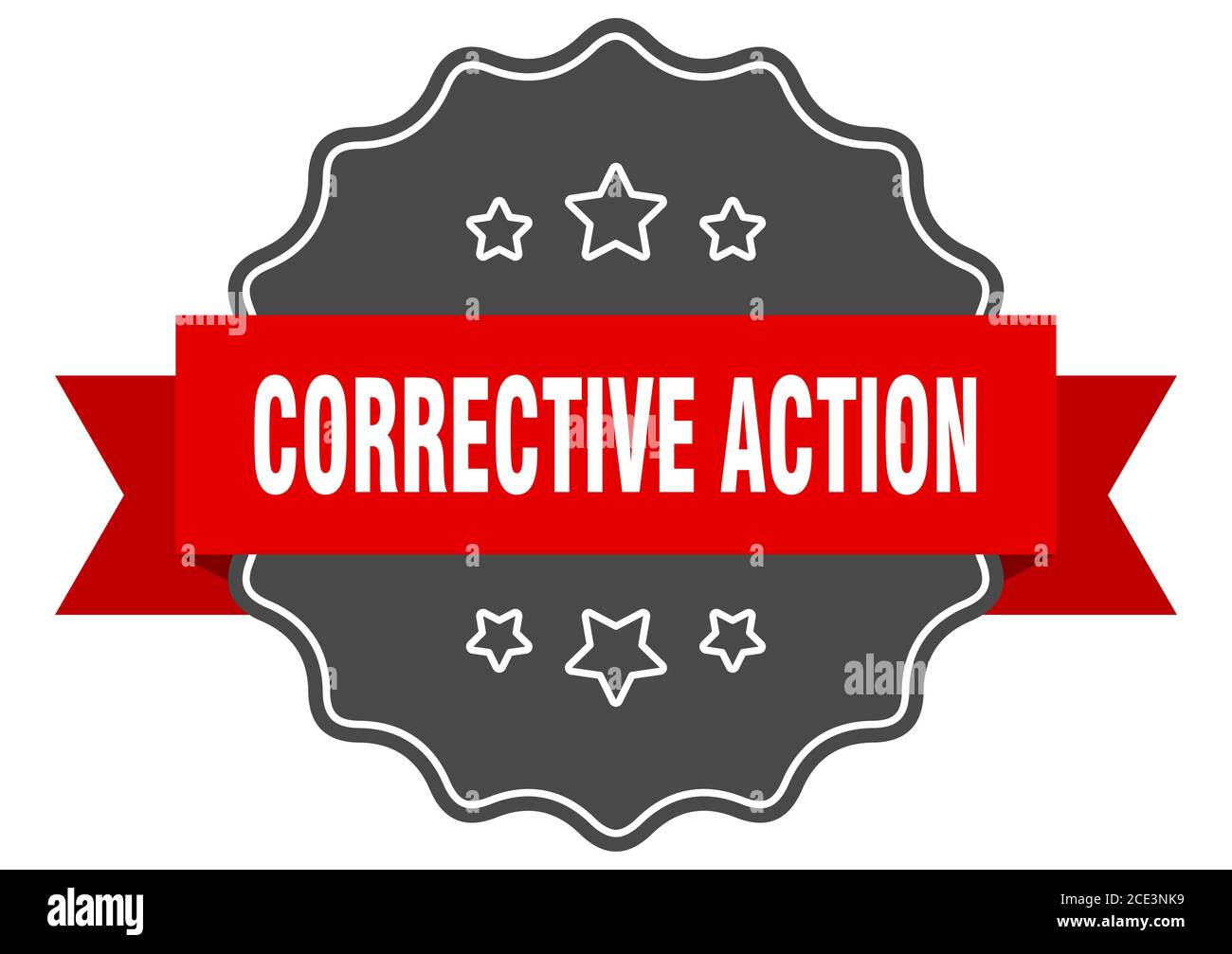 corrective action label. corrective action isolated seal. Retro sticker ...