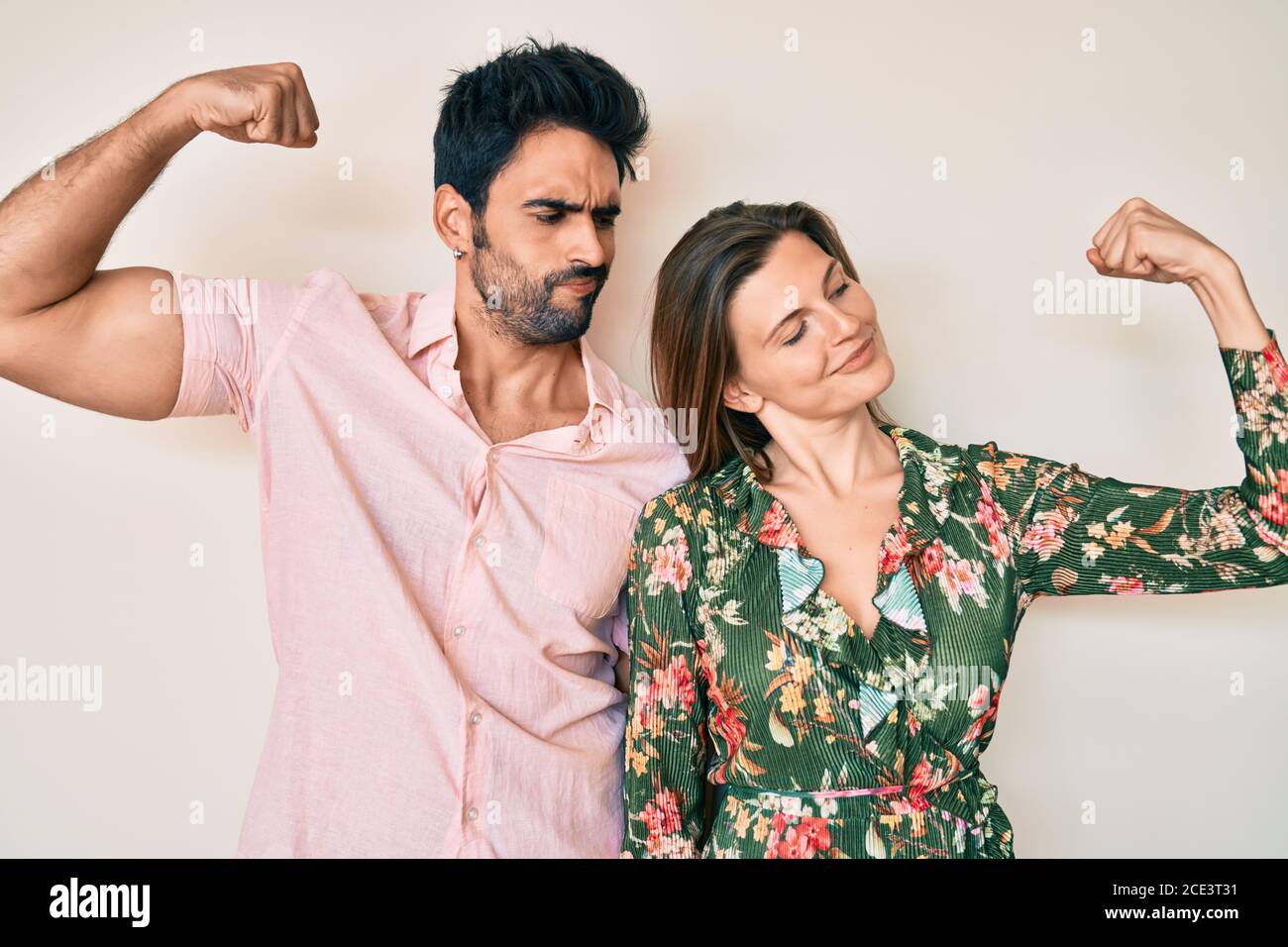 Beautiful young couple of boyfriend and girlfriend together showing ...