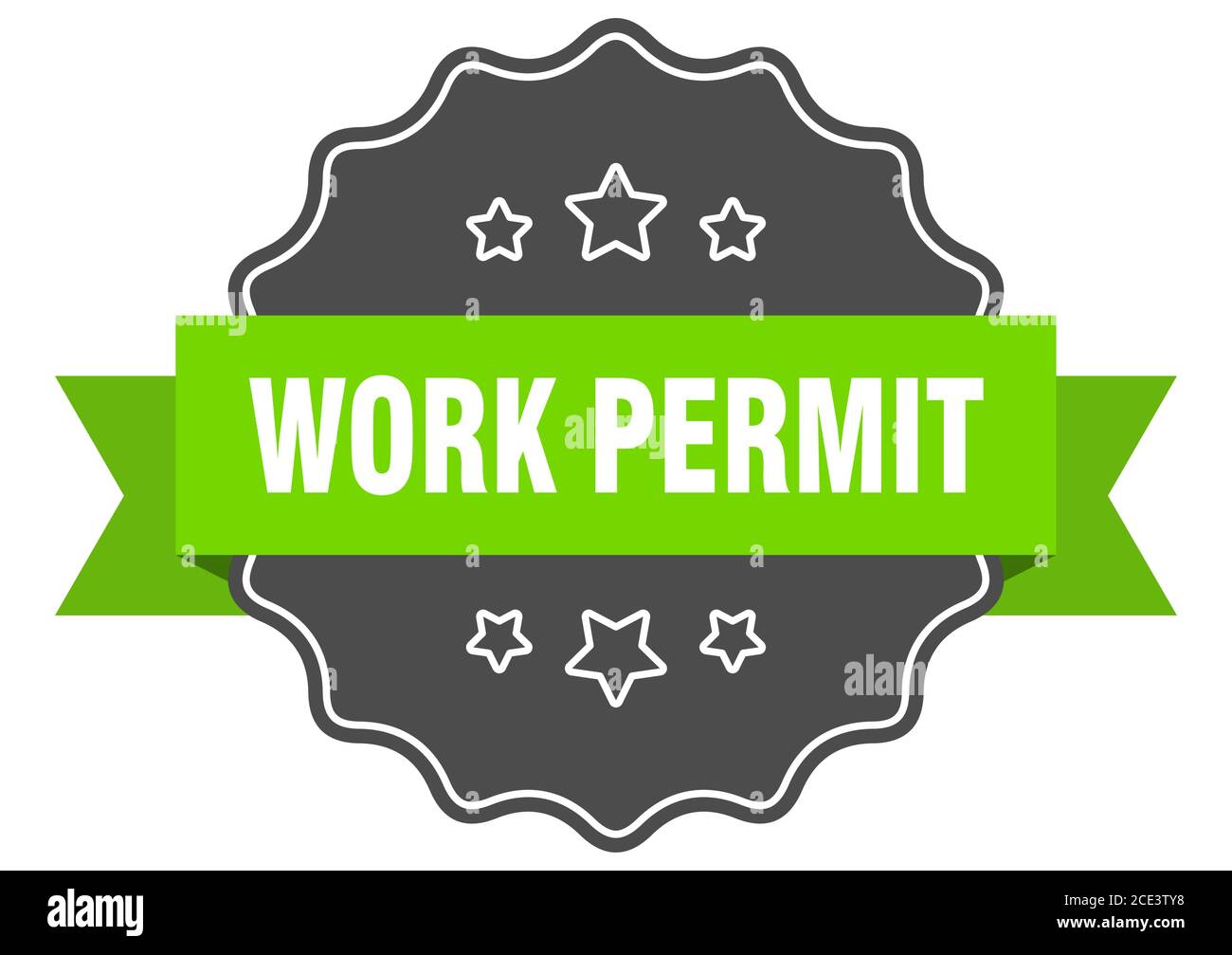 work permit label. work permit isolated seal. Retro sticker sign Stock ...