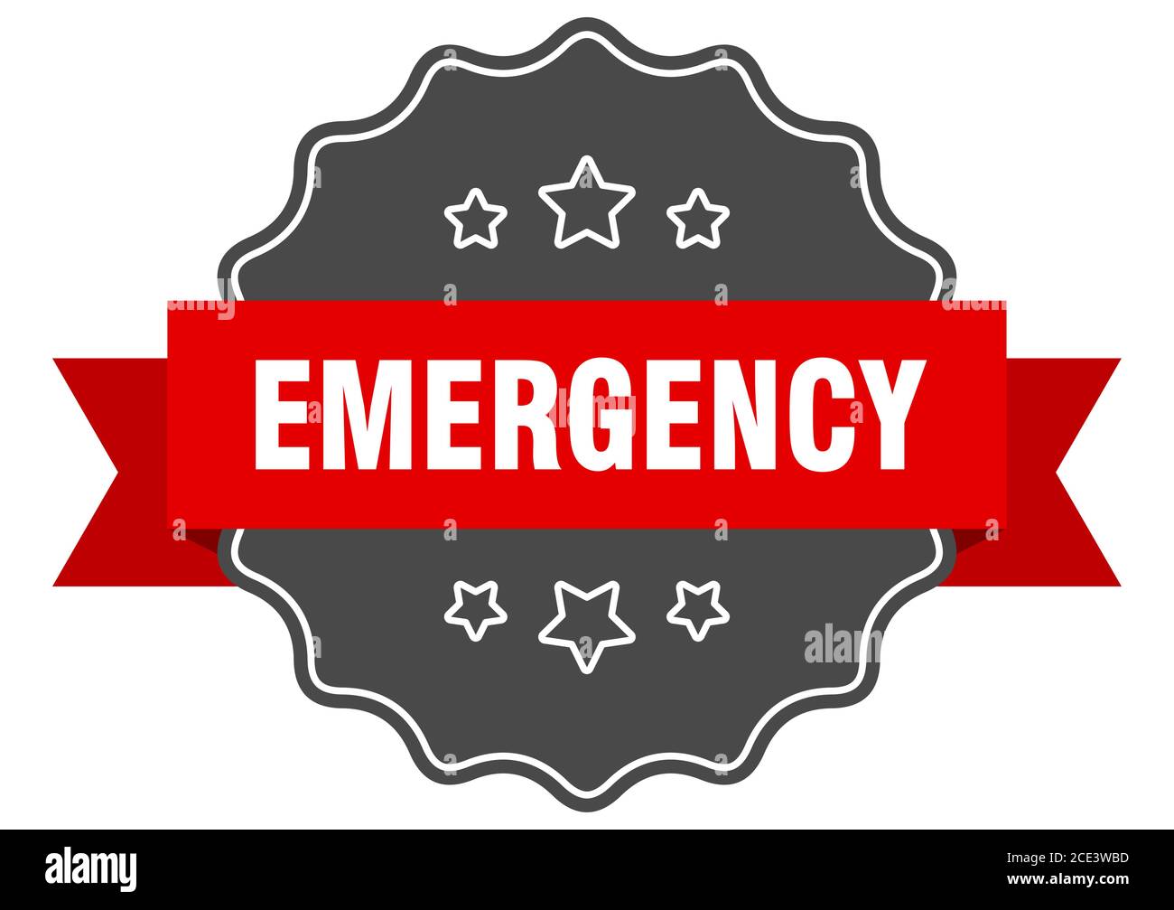 emergency label. emergency isolated seal. Retro sticker sign Stock ...