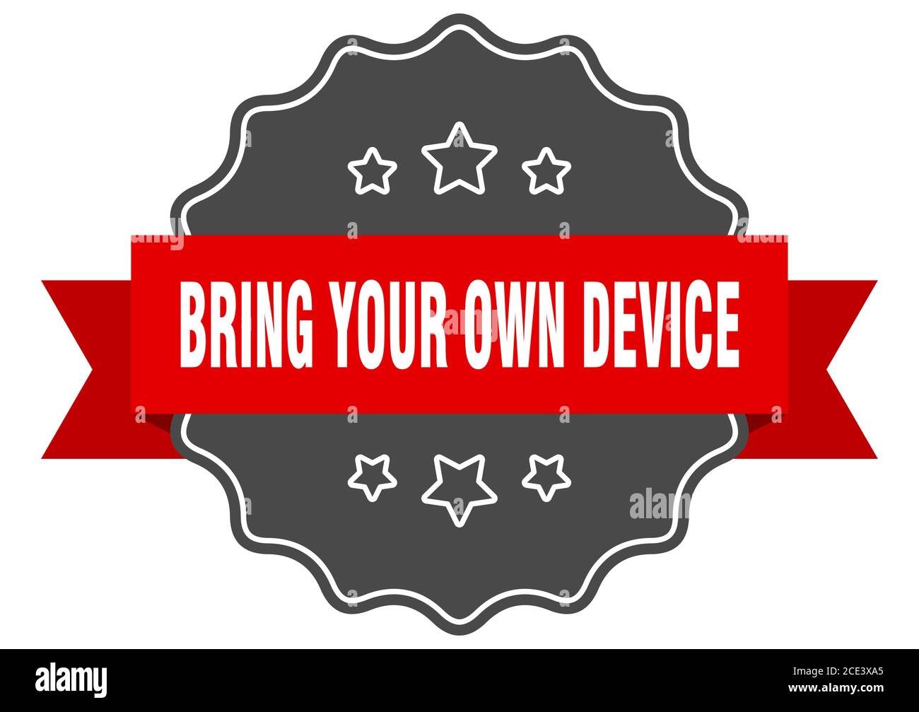 bring your own device label. bring your own device isolated seal. Retro sticker sign Stock ...